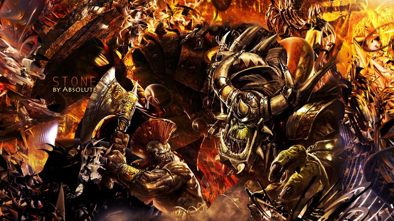 Warhammer Orc Vs Human - 1366x768 Wallpaper - teahub.io
