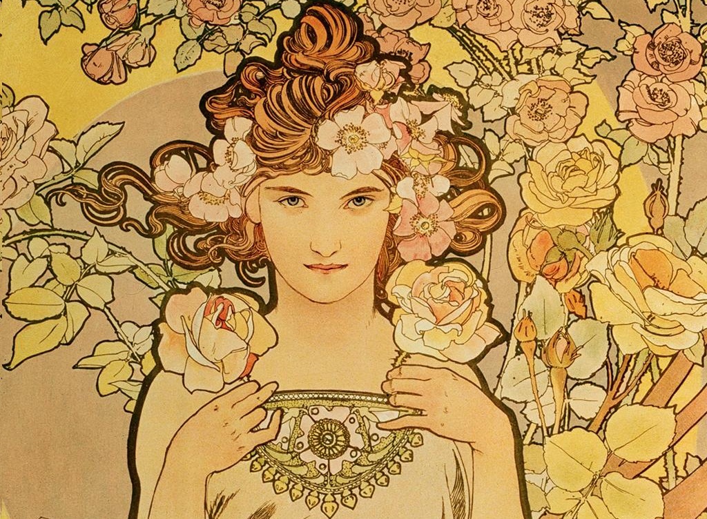 Alphonse Mucha The Rose - 1024x752 Wallpaper - teahub.io