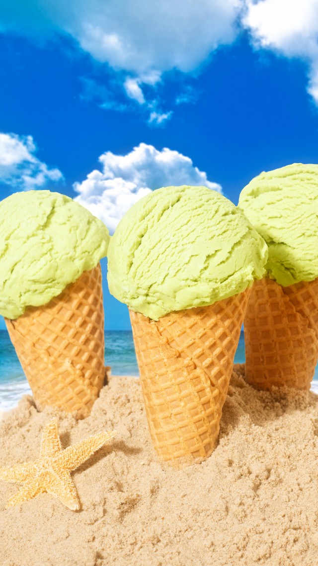 Ice Cream, Delicious, 8k - Ice Cream And Sea - 640x1138 Wallpaper ...