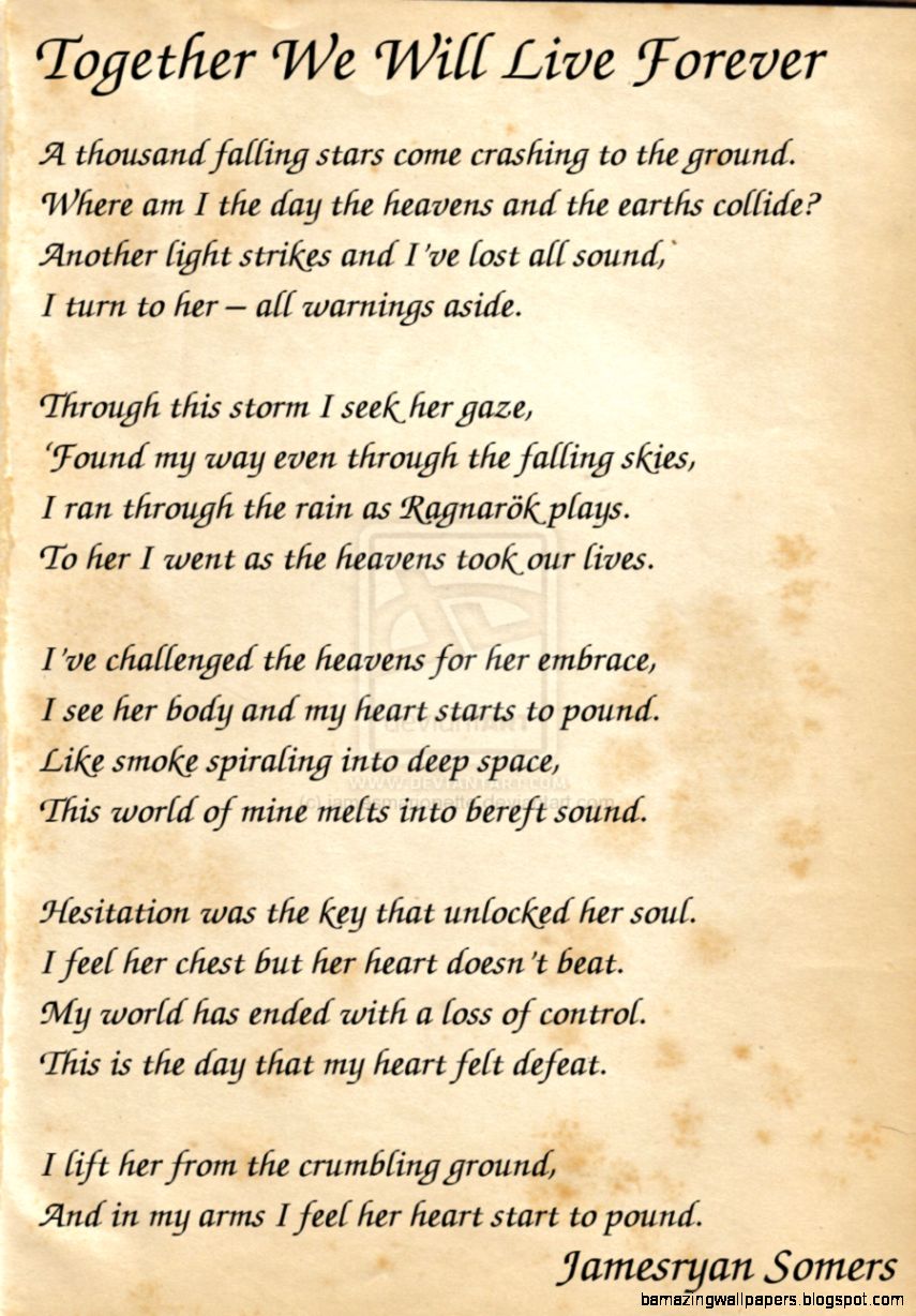 Together Forever Poems Related Keywords Suggestions - Document ...