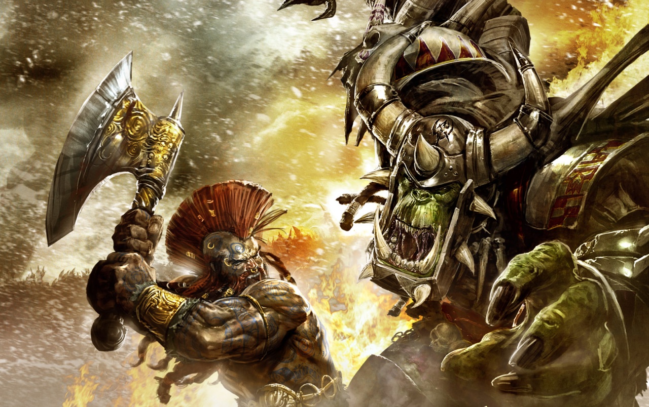 Warhammer Online Wallpapers - Warcraft Orc Vs Human - 1280x804 ...