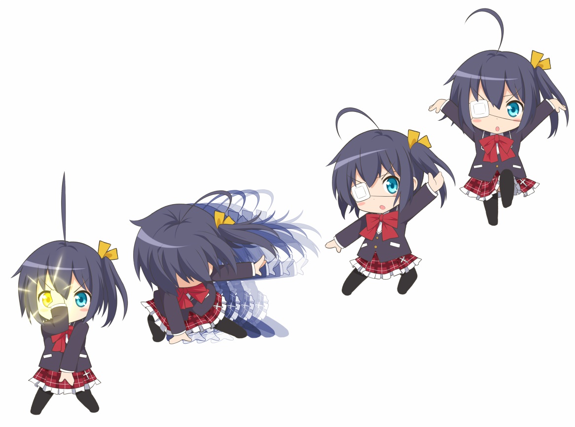Blue Hair Blush Bow Chibi Chuunibyou Demo Koi Ga Shitai - Rikka ...
