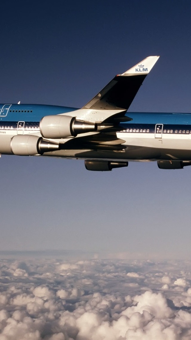 Download Iphone Wallpaper Boeing B-747 Plane Flight Height - Klm Boeing ...