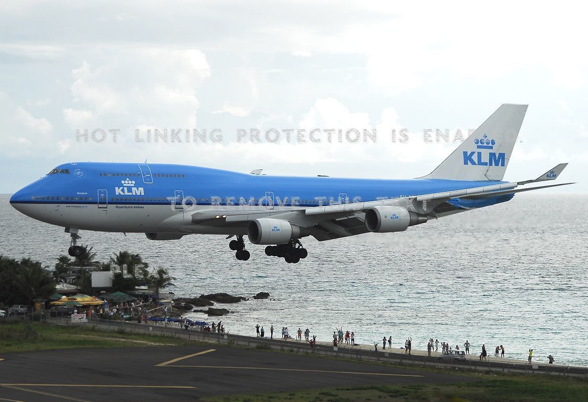 St Maarten Landing Caribbean Klm Boeing - Amsterdam Airport Schiphol ...
