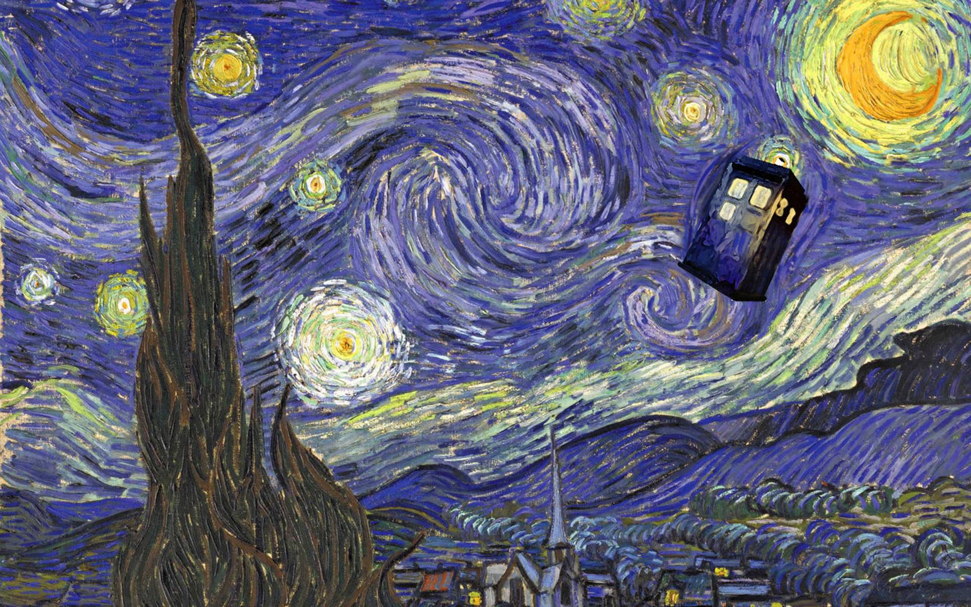 Tardis Starry Night - 1920x1200 Wallpaper - teahub.io