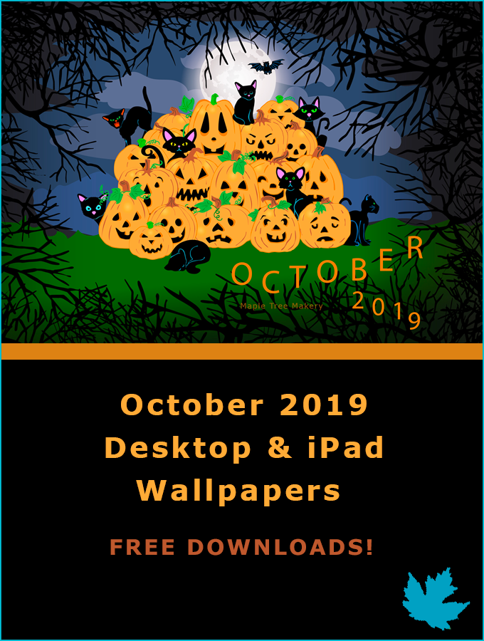 Free October 2019 Halloween Desktop And Ipad Wallpaper - Illustration ...