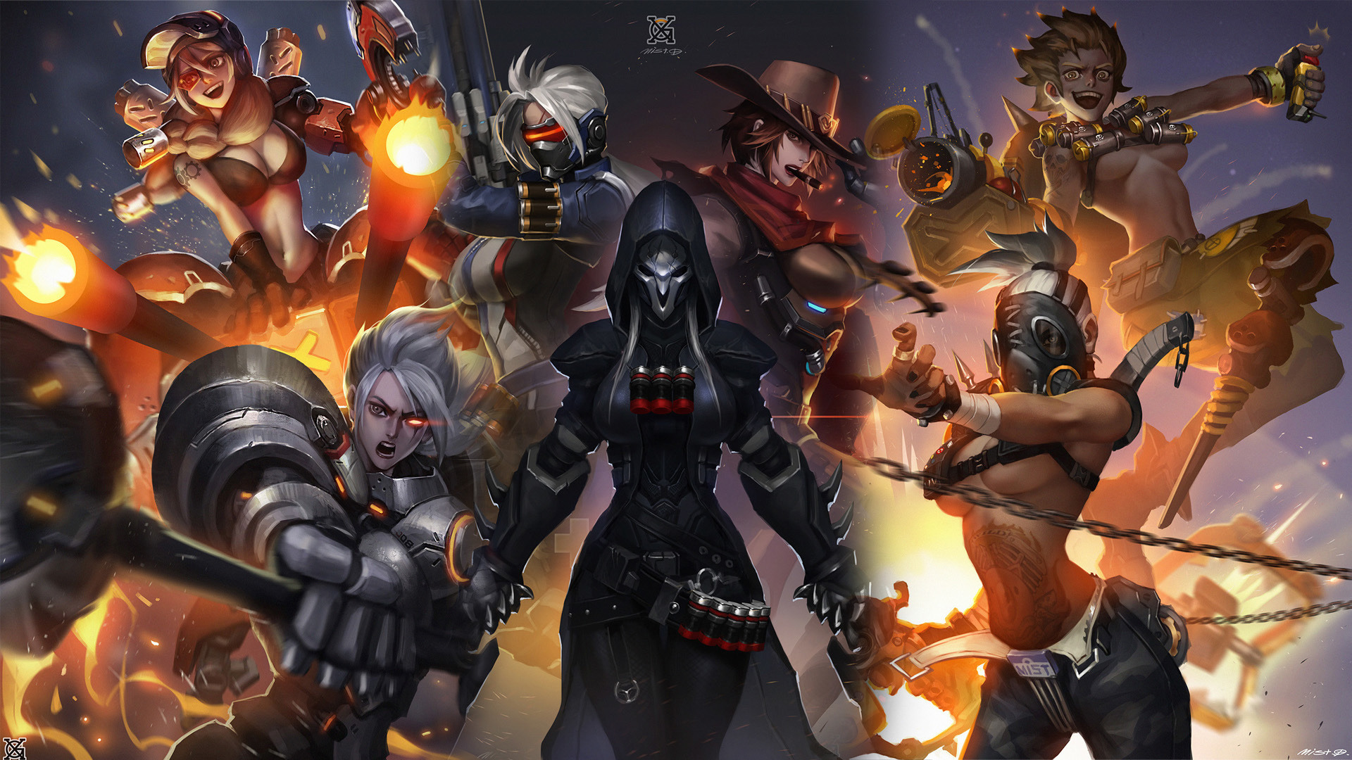 Photo Wallpaper Blizzard, Art, Overwatch, Female Characters ...
