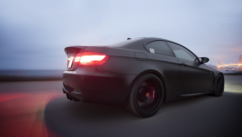 Bmw, E92, Bmw, Rear View, Speed, Matte Black, M3, Black, - Bmw E92 ...