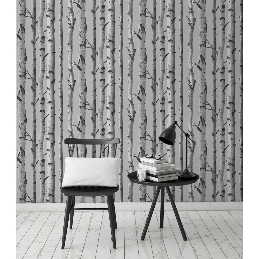 Birch Tree Wallpaper Grey - 1000x1000 Wallpaper - teahub.io