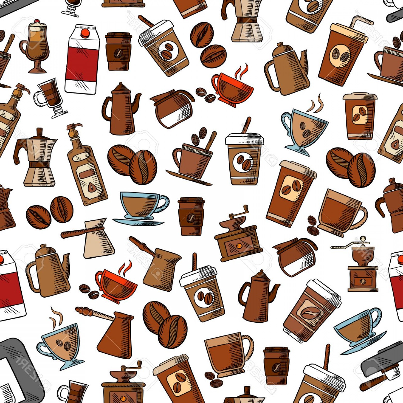 Vector Coffee Background Wall Paper - Coffee Background - 1560x1560 ...