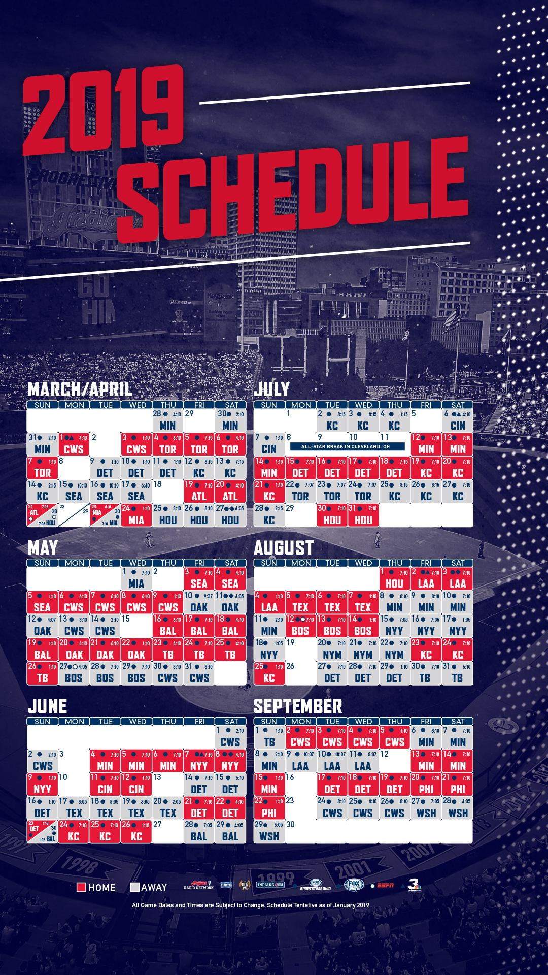 2019 Cleveland Indians Schedule - 1080x1920 Wallpaper - teahub.io