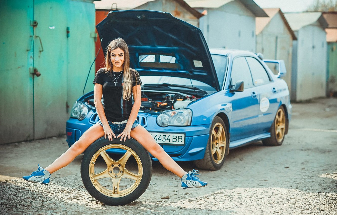 Photo Wallpaper Auto, Look, Girl, Smile, Girls, Subaru - Subaru Girl ...