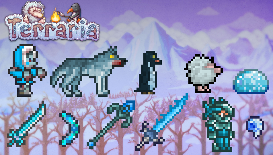 Terraria Background Snowy Biome - 952x540 Wallpaper - teahub.io