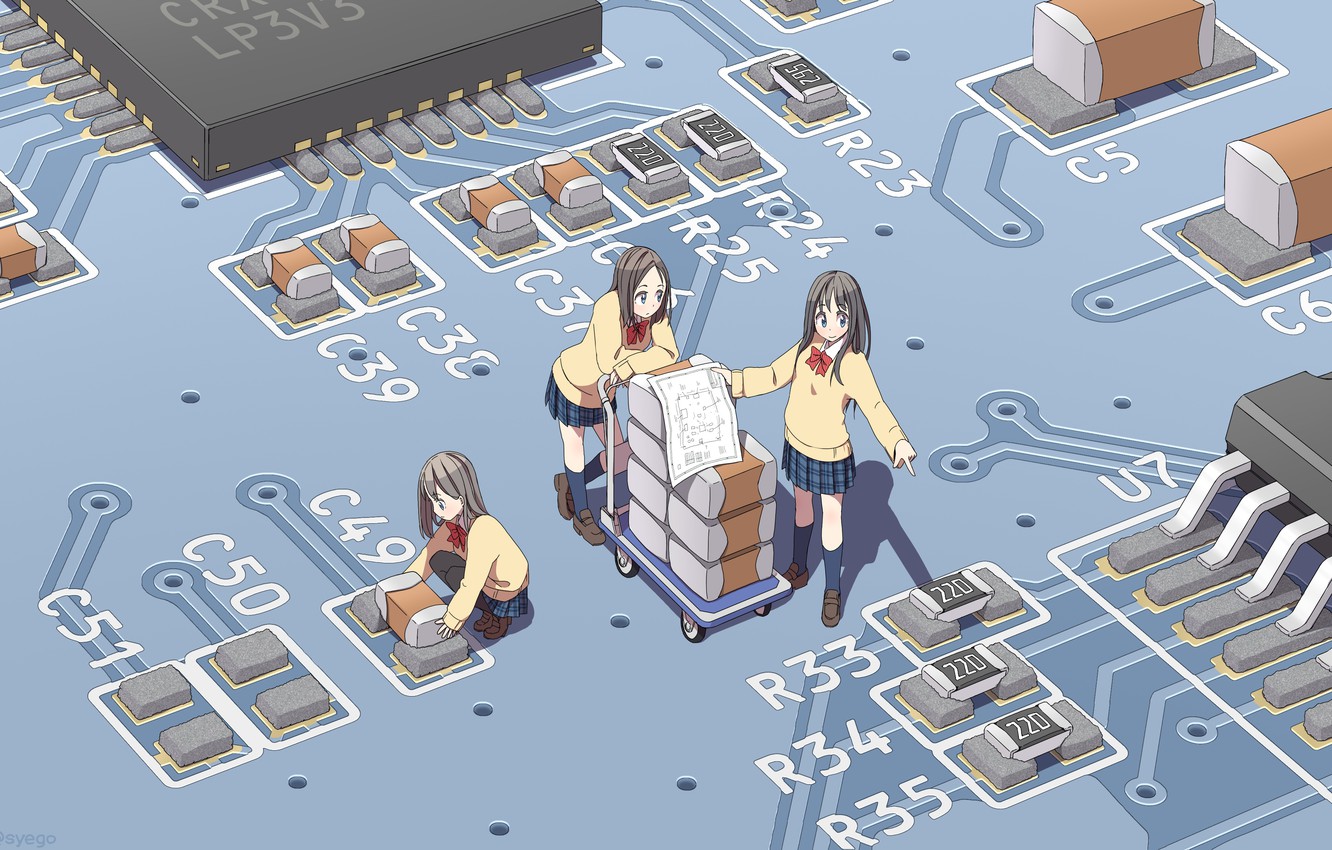 Download Photo Wallpaper Computer, Anime, Motherboard - Anime Circuit ...