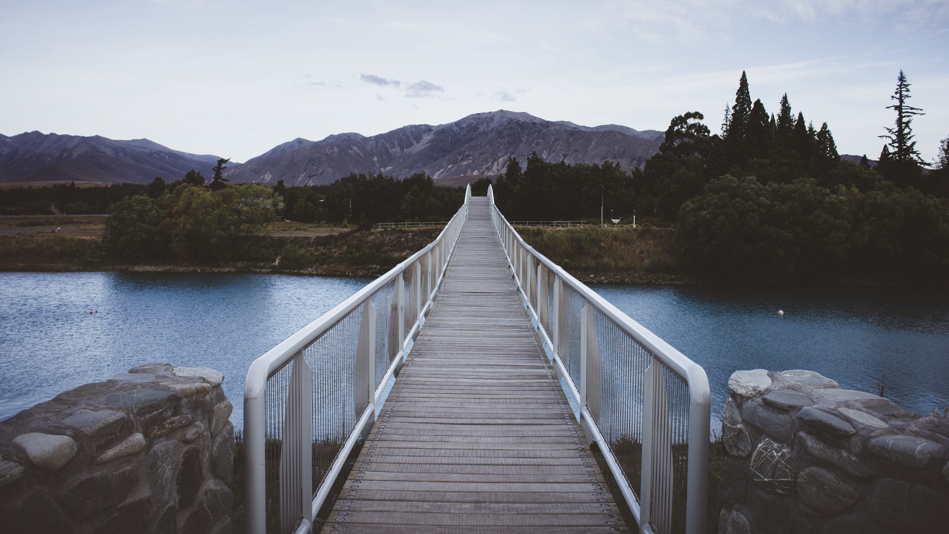 Wallpaper Bridge, Mountains, River - Bridge On Mountain River ...
