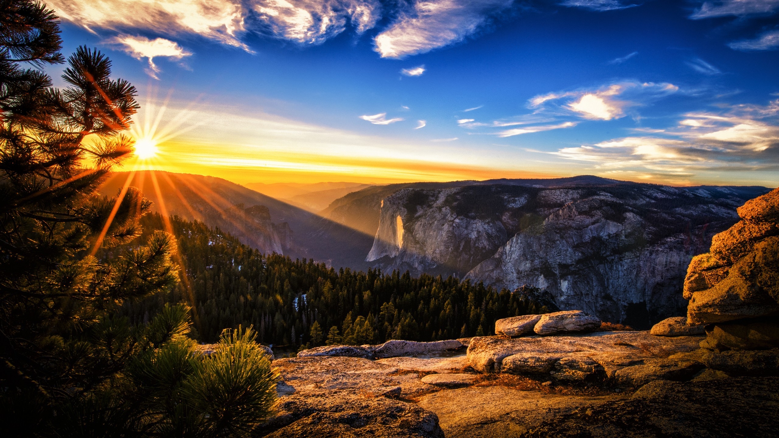Bright Sunshine Landscape For Hdtv Resolution - Mountain Sunset ...