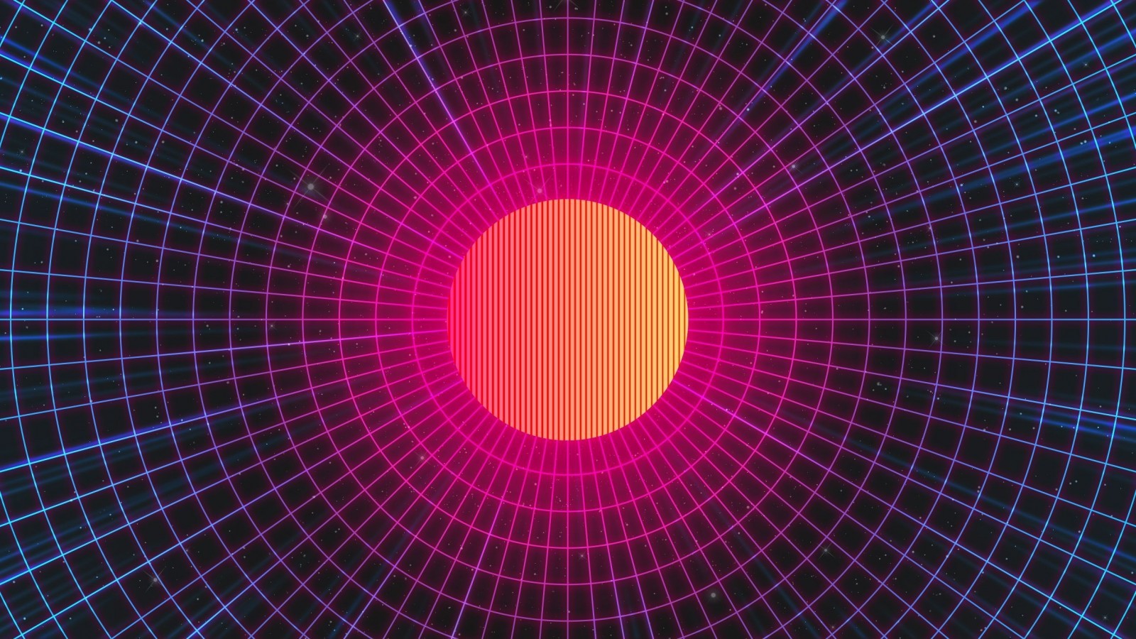 Synthwave, Circle, Lines, Sun, Edm - Background Retro Wave - 1600x900 ...
