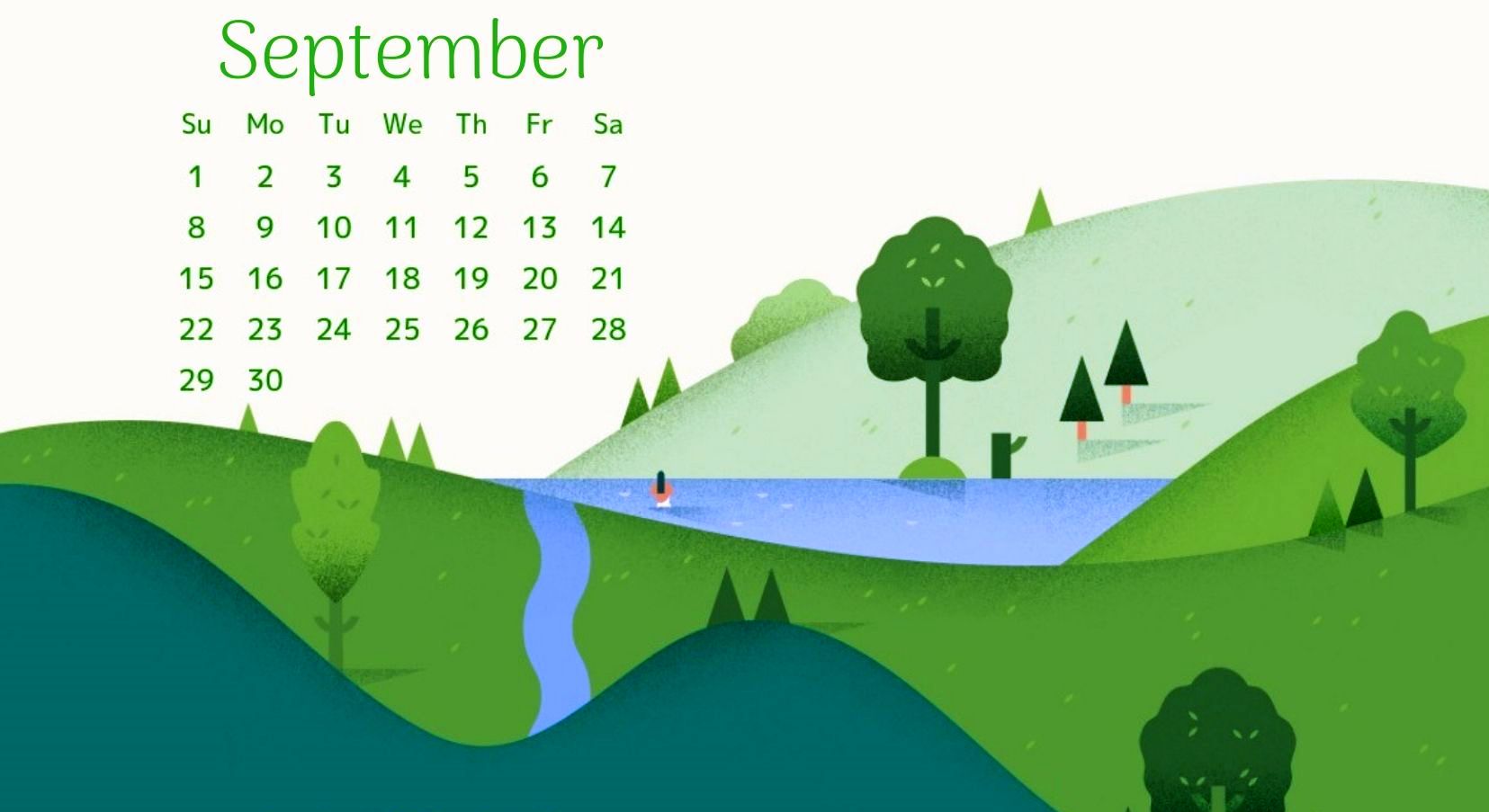 September 2019 Desktop Calendar - Cute September Calendar 2019 ...