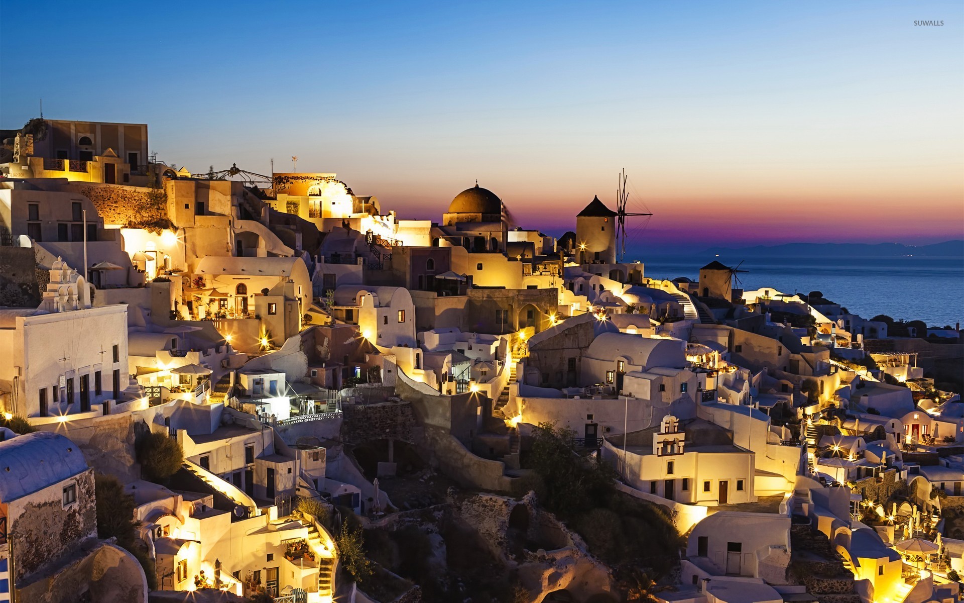 Santorini Night - 1920x1200 Wallpaper - teahub.io