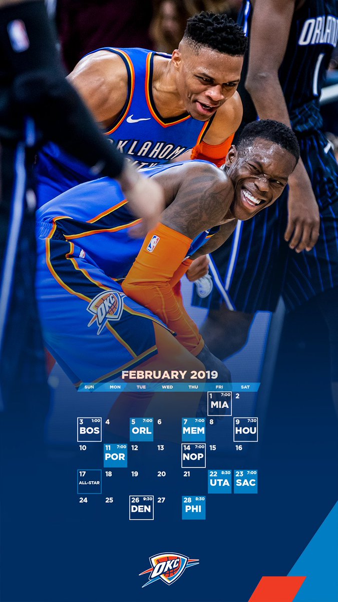 Okc Thunder 2019 March Schedule - 675x1200 Wallpaper - teahub.io