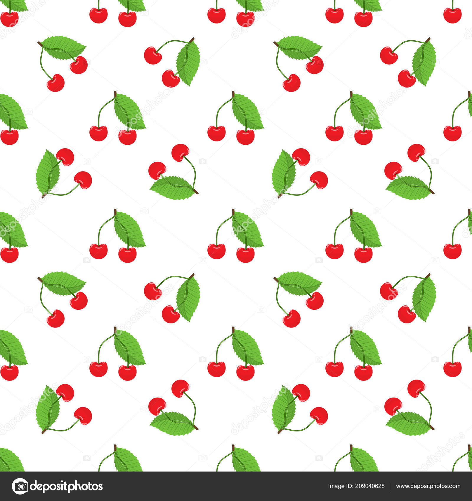Seamless Cute Cherry Pattern - 1600x1700 Wallpaper - teahub.io