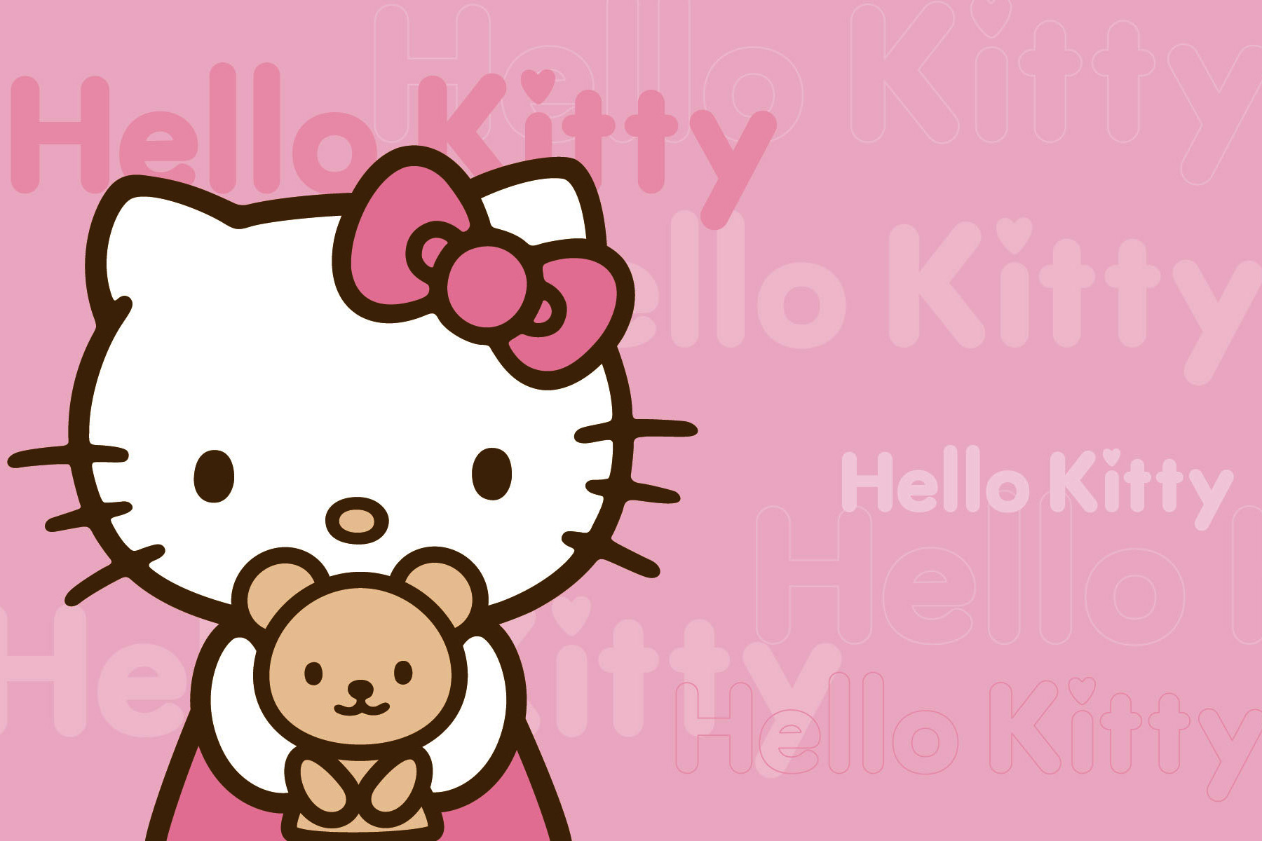 Hello Kitty With Teddy Bear - 1800x1200 Wallpaper - teahub.io