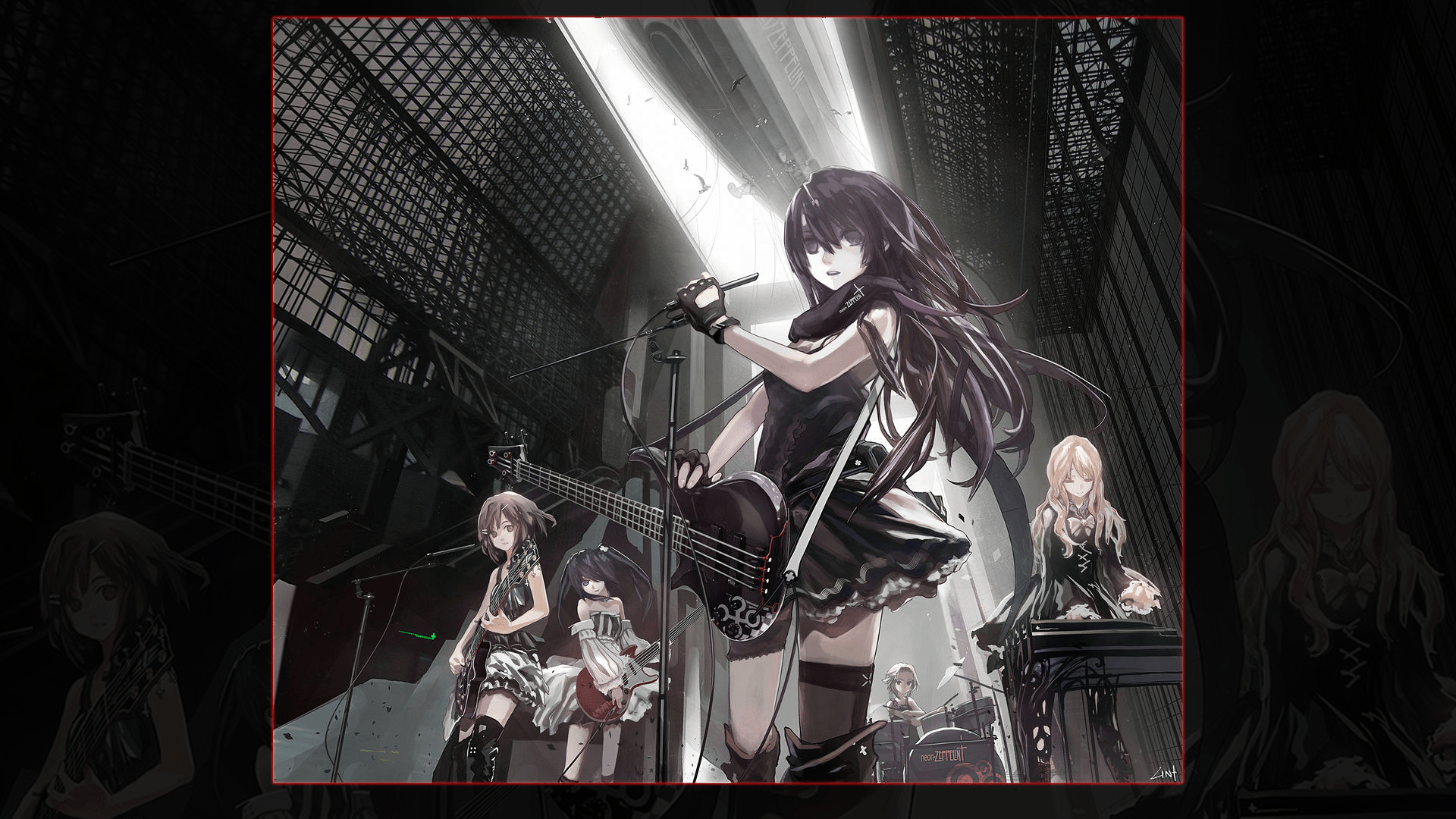 Anime Girl Group Goth - 1920x1080 Wallpaper - teahub.io