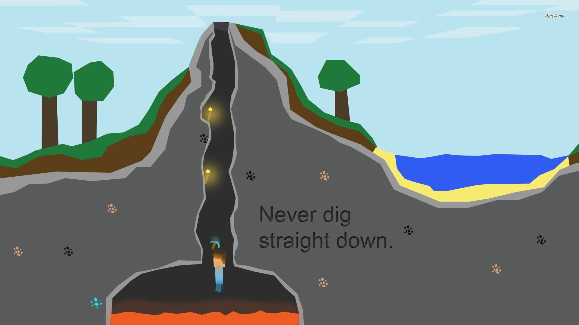 Mining Straight Down Minecraft - 1920x1080 Wallpaper - teahub.io