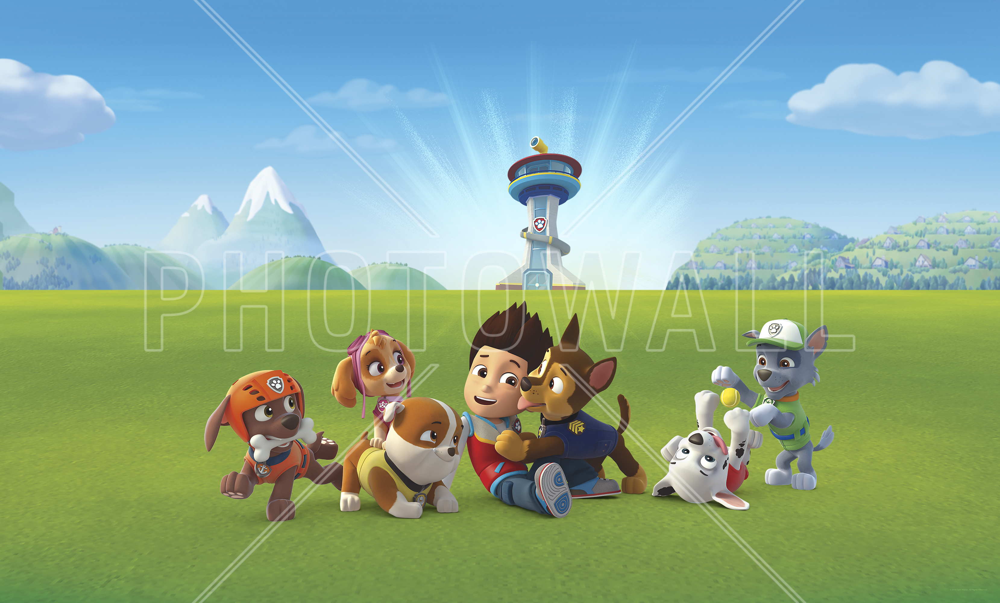 Paw Patrol - Off Duty - Wallpaper - Kids Room - Paw Patrol Pups Running ...