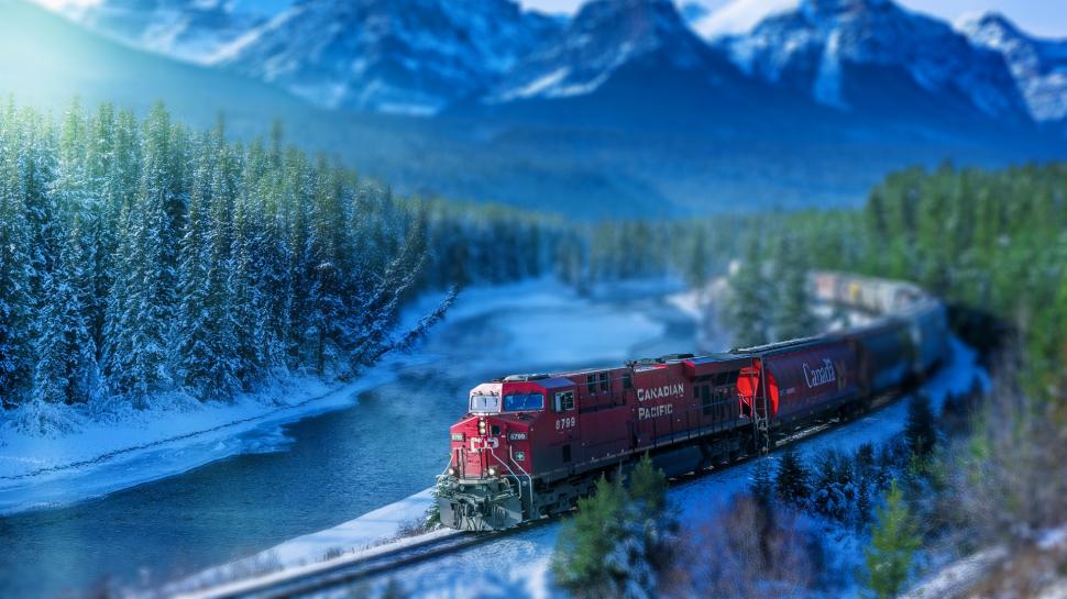 Train, Railroad, Track, River, Trees, Canada Wallpaper,train - Windows ...