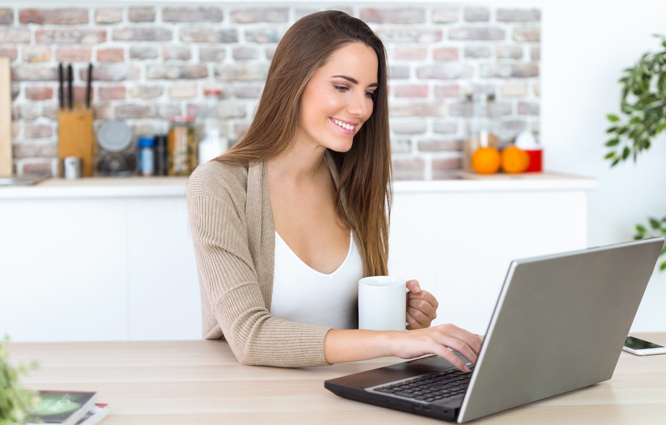 Photo Wallpaper Computer, Girl, Internet, Purchase - Girls Purchase In ...