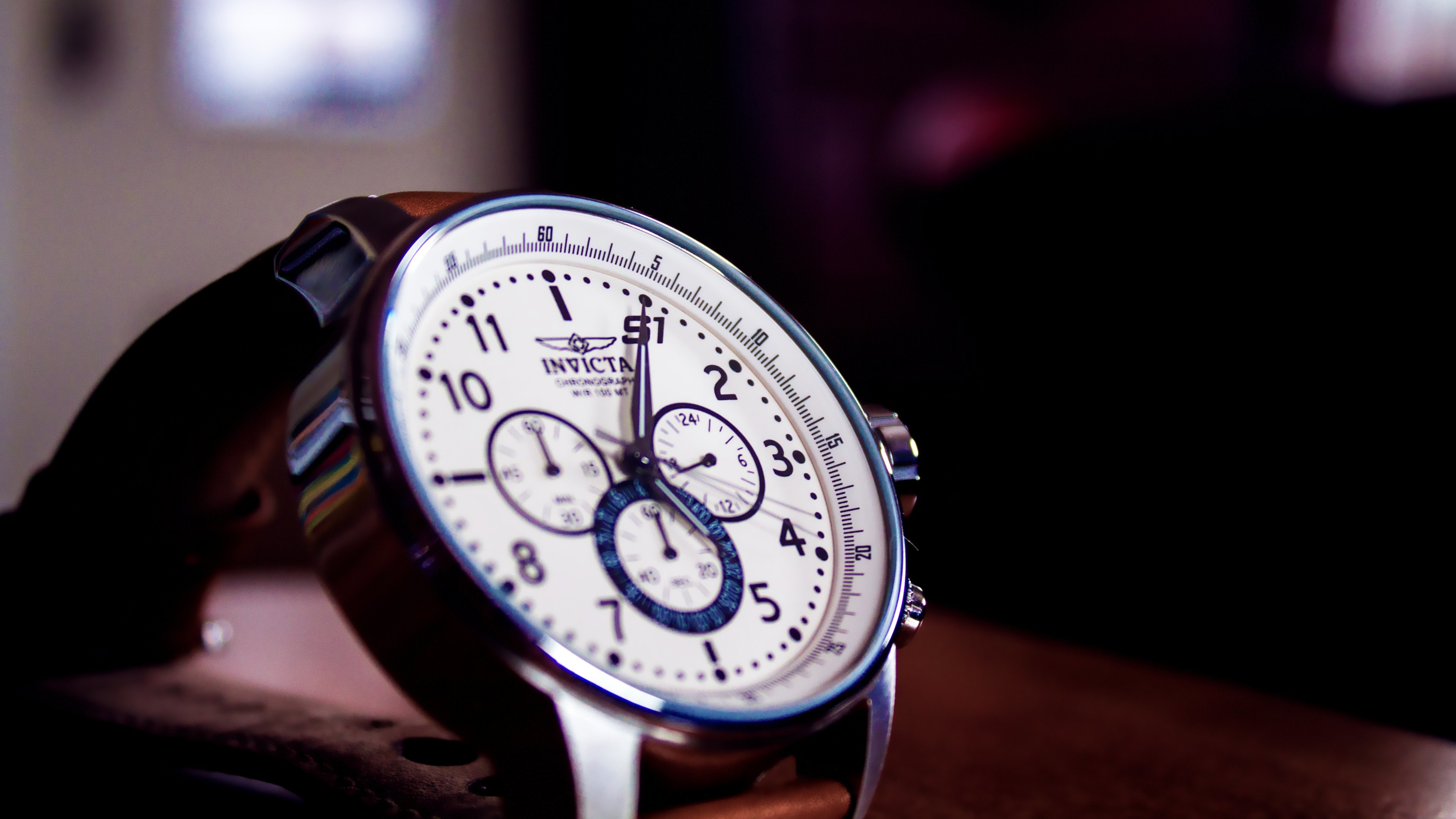 Invicta Watch - White Face Invicta Watch - 3840x2160 Wallpaper - teahub.io