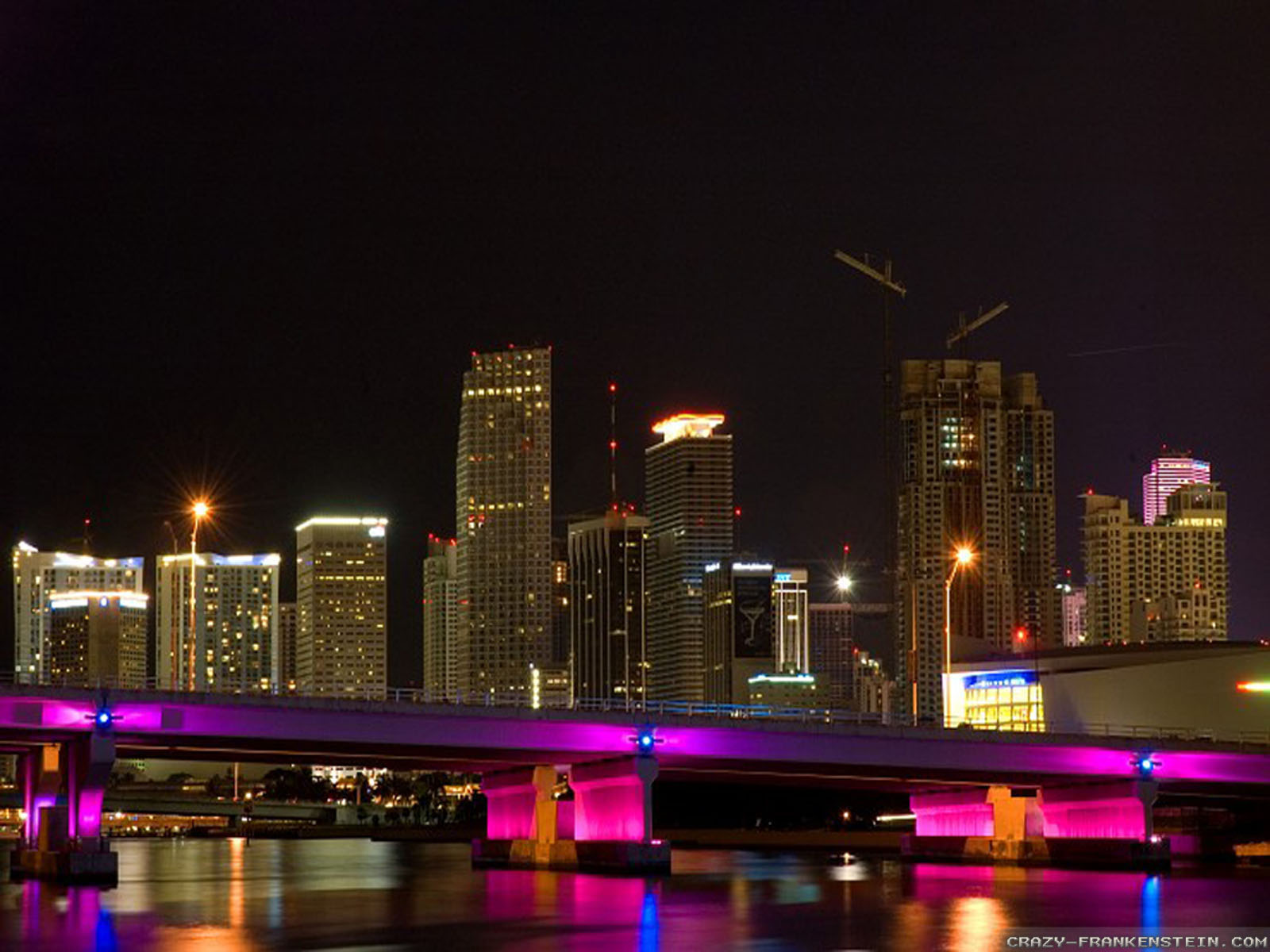 Miami Skyline At Night - 1600x1200 Wallpaper - teahub.io