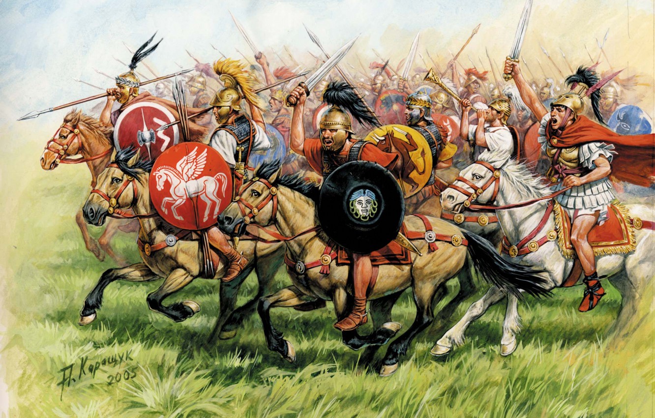 Photo Wallpaper Grass, Attack, Figure, Armor, Rome, - Republican Roman ...